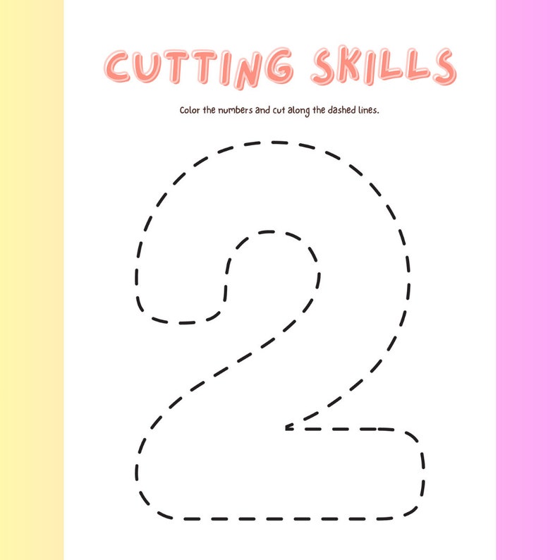 Number Coloring Book: Preschool Learning, Cut & Trace (digital Download ...