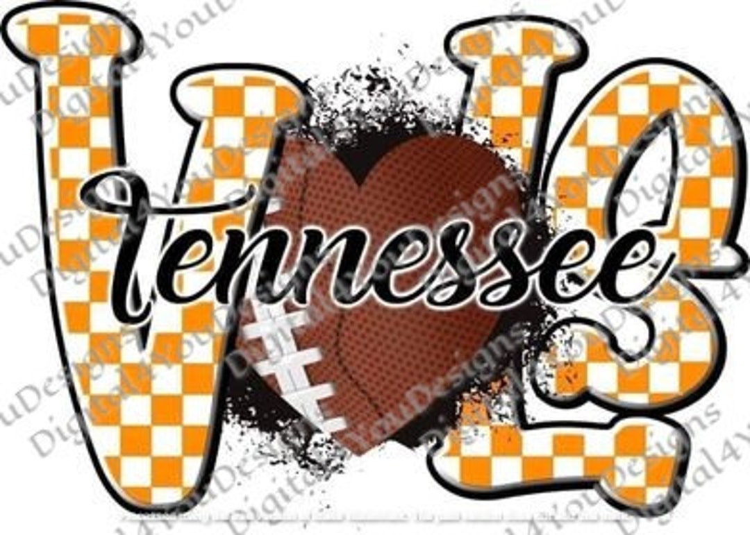 Checkerboard Tennessee Vols Football Printable Sublimation Design ...