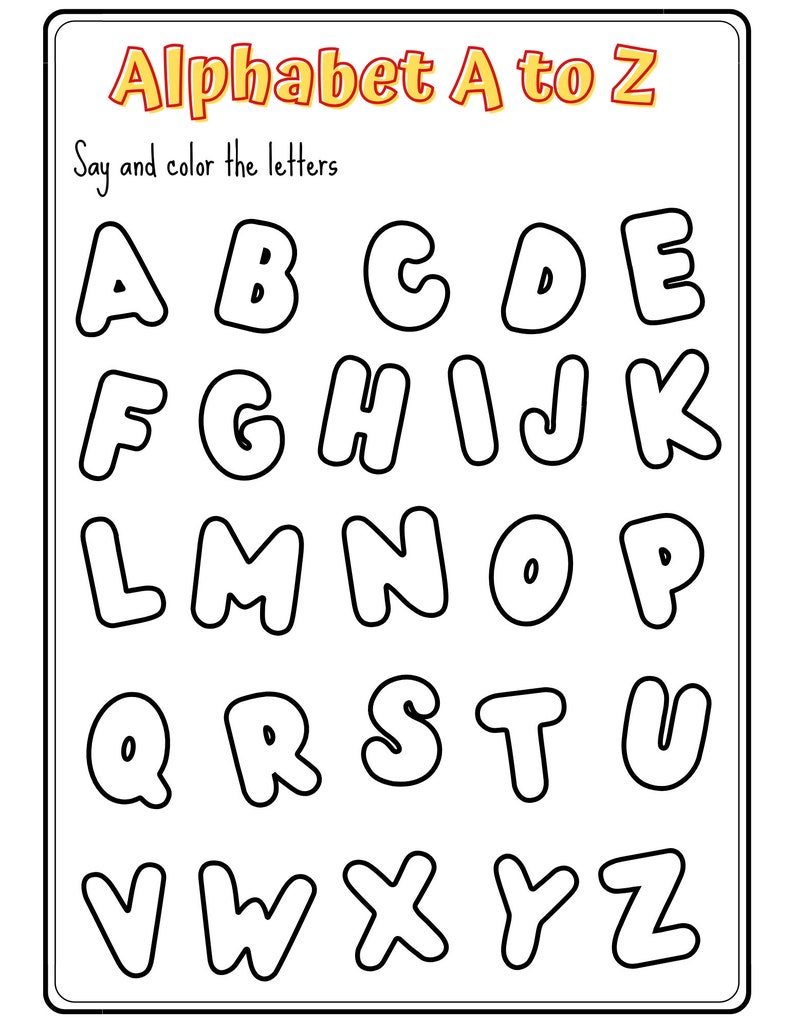 Printable Alphabet Workbook Tracing Color Words, Preschool Kindergarten ...