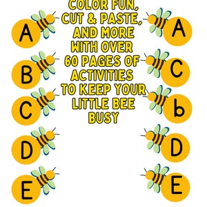Fun Bee Preschool Workbook, Instant Download, Educational Coloring ...