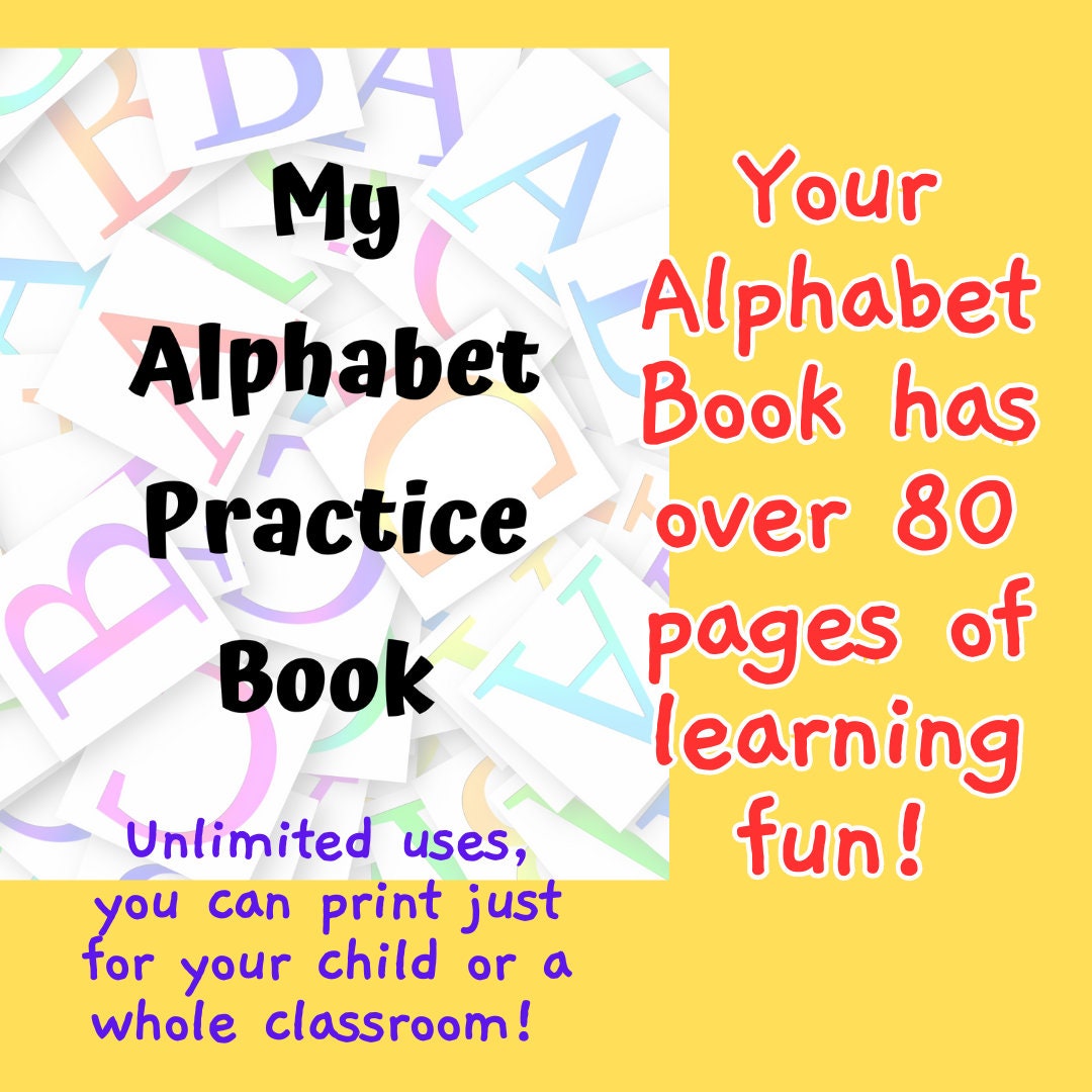 Printable Alphabet Workbook Tracing Color Words, Preschool Kindergarten ...