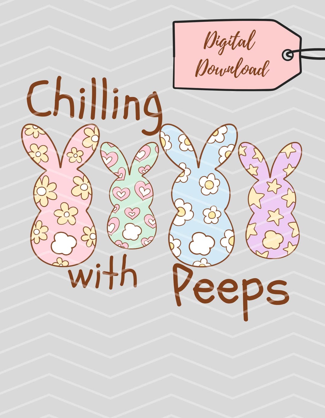 Chilling With My Peeps Easter Design, Boy or Girl DIY Easter, Digital ...