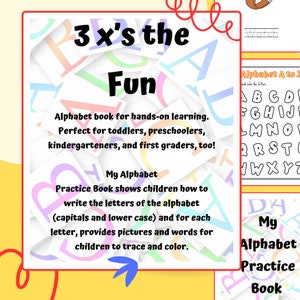 Printable Alphabet Workbook Tracing Color Words, Preschool Kindergarten ...