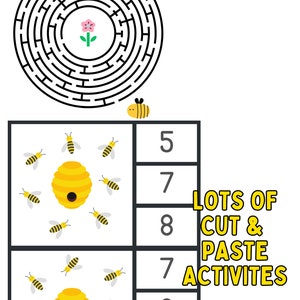 Fun Bee Preschool Workbook, Instant Download, Educational Coloring ...