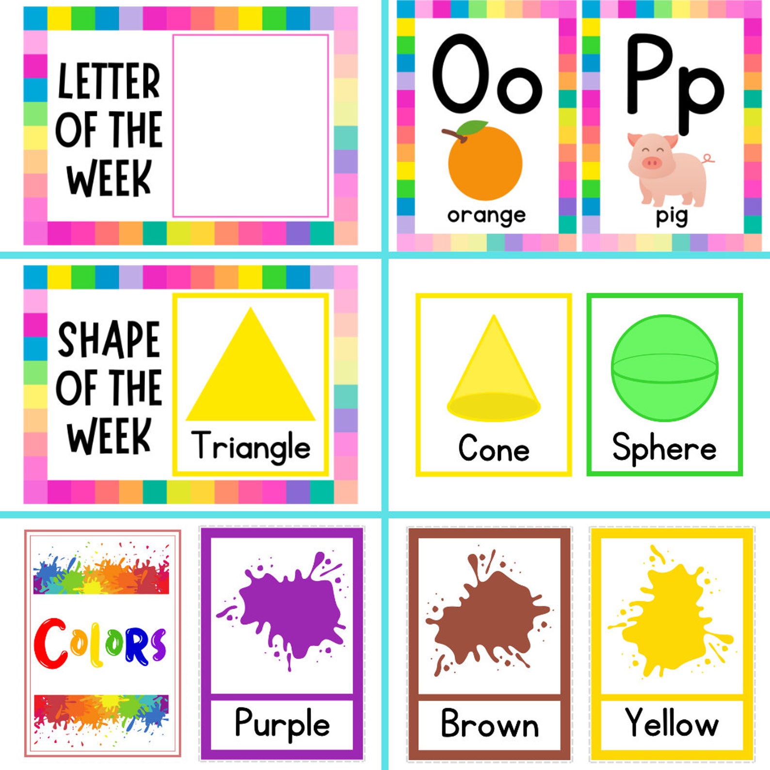 Preschool Learning Flashcards: Alphabet, Colors, Shapes (instant ...