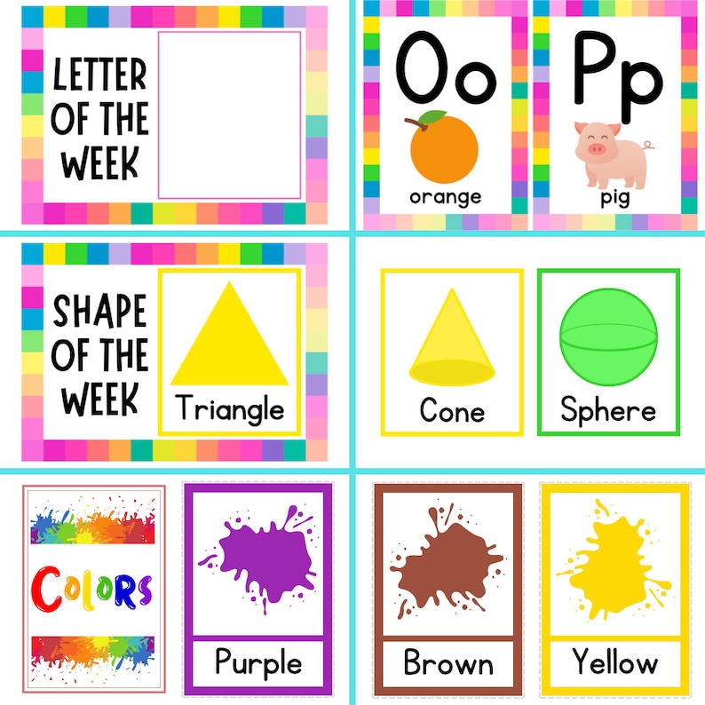 Preschool Learning Flashcards: Alphabet, Colors, Shapes (instant ...