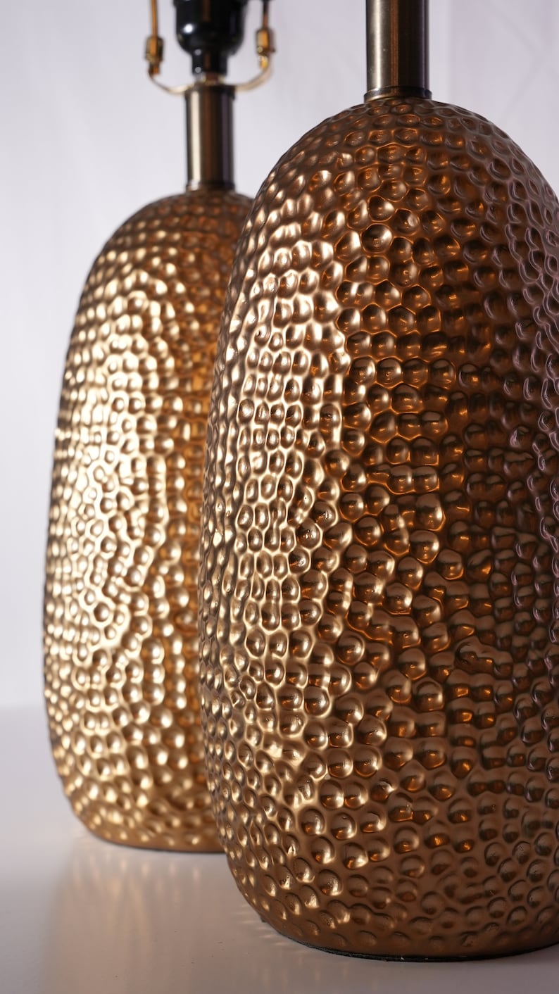 Rustic Hammered Textured Ceramic Table Lamps (pair) - Etsy