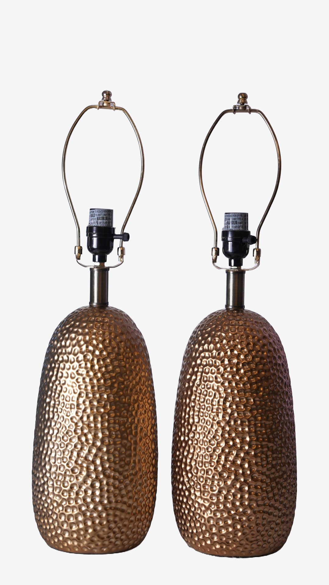 Rustic Hammered Textured Ceramic Table Lamps (pair) - Etsy