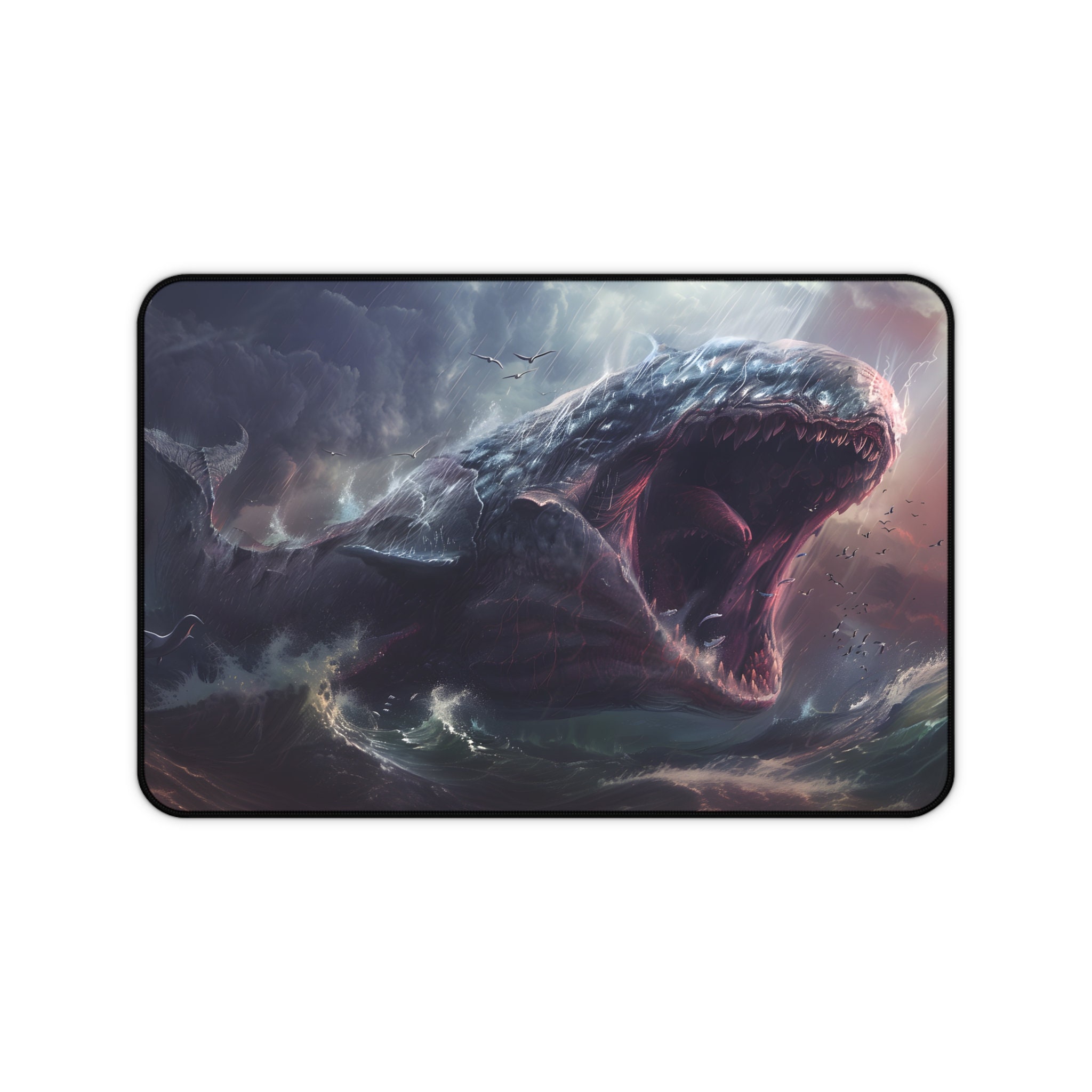 Sea Monster Desk Mat, Mythical Creature Mousepad, Gaming Mouse Pad XL ...