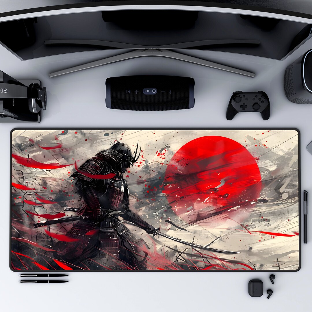 Japanese Samurai Keyboard Mat Artistic Mouse Pad Large Desk Mat XL XXL ...