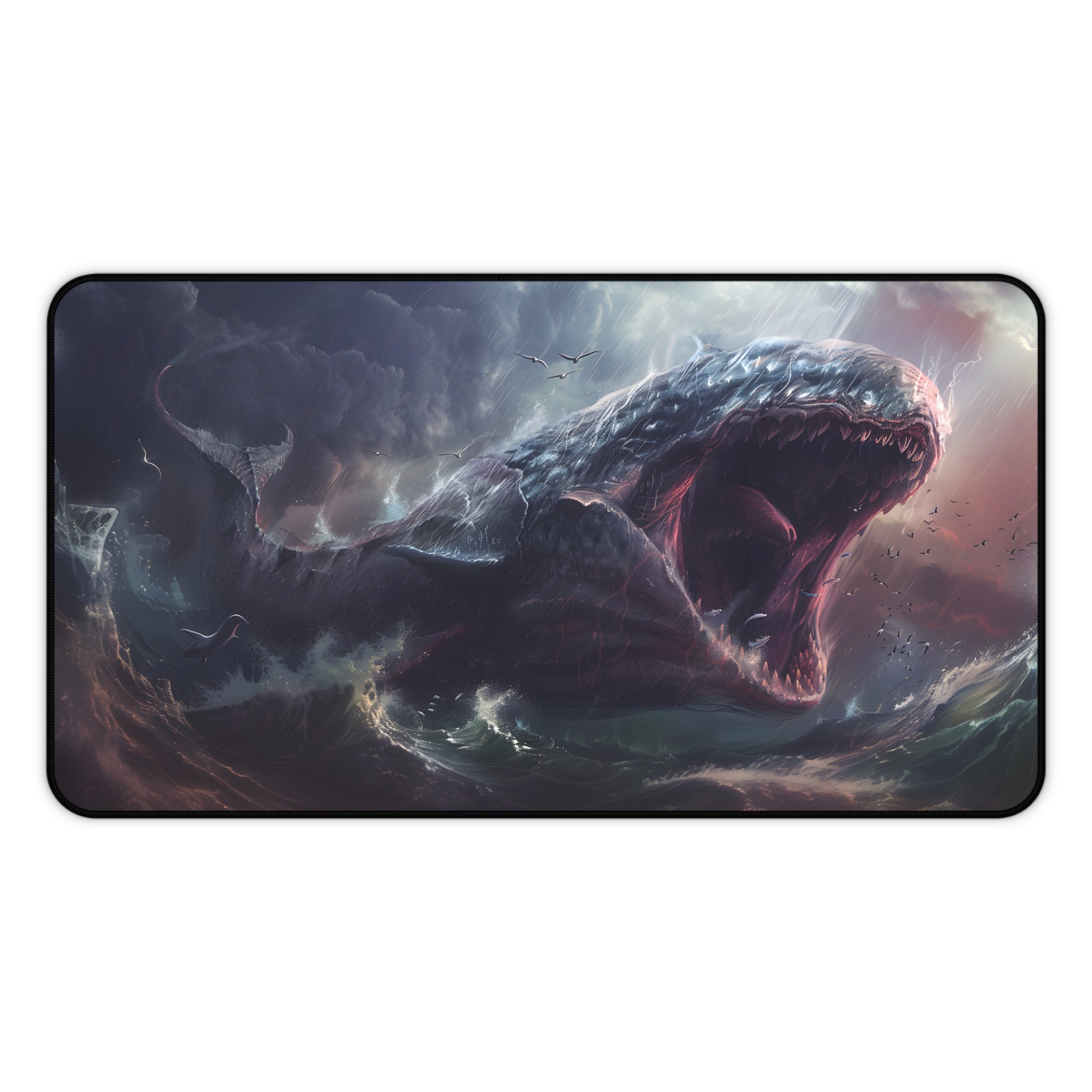 Sea Monster Desk Mat, Mythical Creature Mousepad, Gaming Mouse Pad XL ...