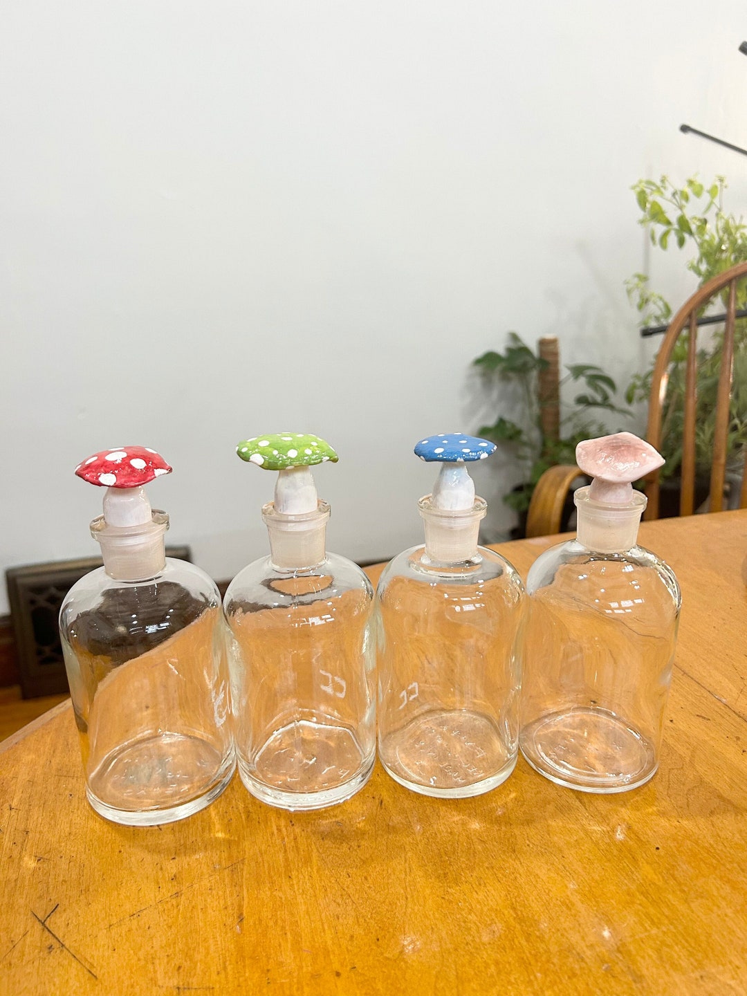Vintage Pyrex Lab Jars With Handmade Mushroom Stoppers - Etsy