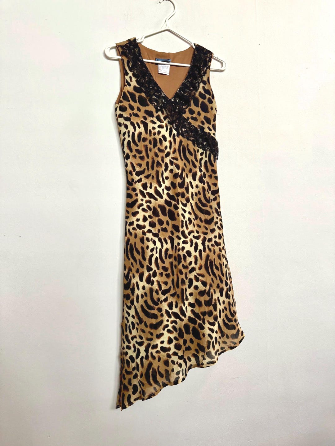 2000s Leopard Print Dress With Asymmetrical Hem - Etsy