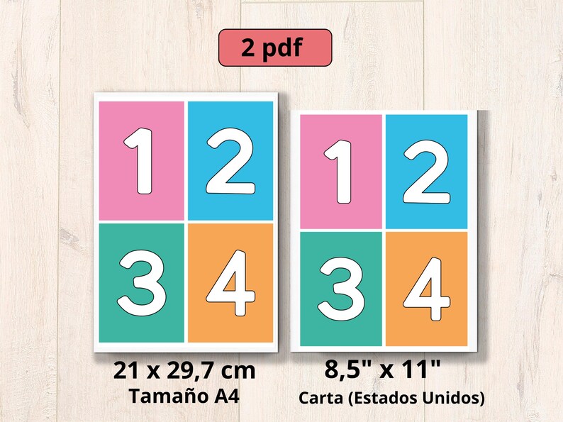 Number Flashcards for Preschool, Printable Numbers for Kindergarten ...