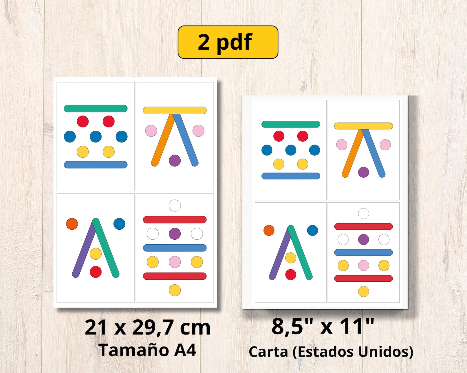 Color Stick and Pom Pom Pattern Cards, Sequencing Activity for ...