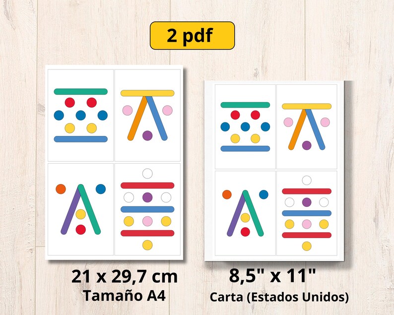 Color Stick and Pom Pom Pattern Cards, Sequencing Activity for ...