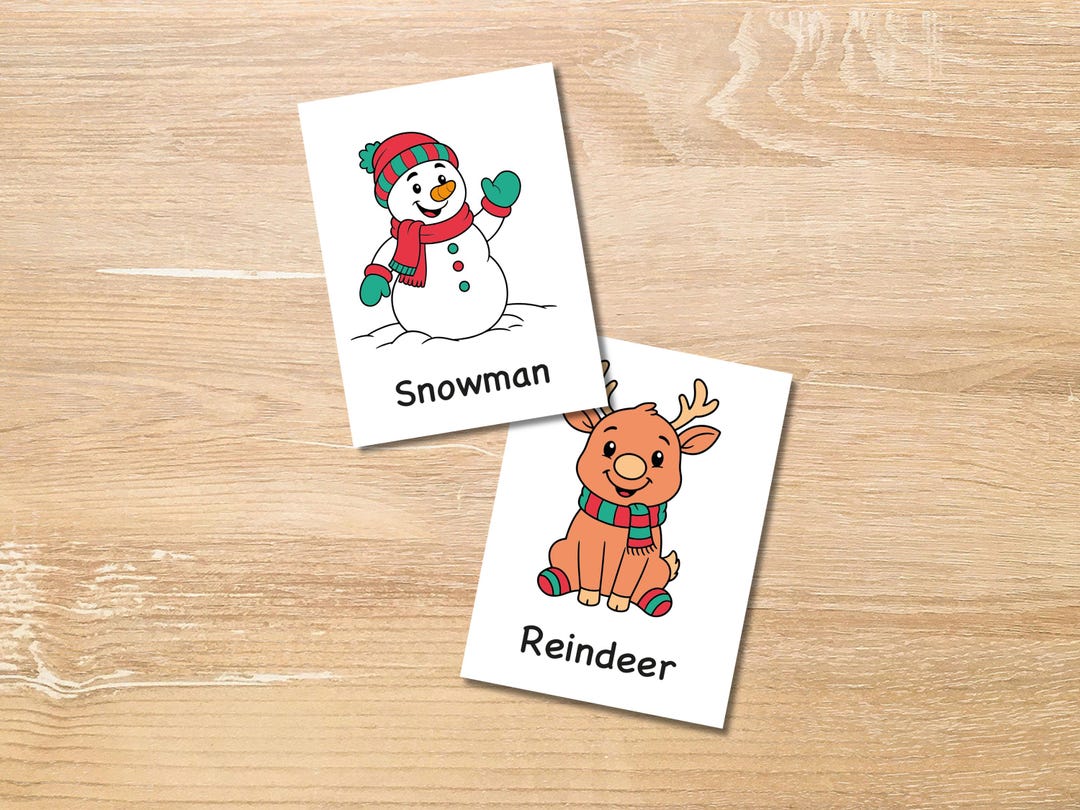 20 Printable Christmas Vocabulary Flashcards for Kids, Montessori ...