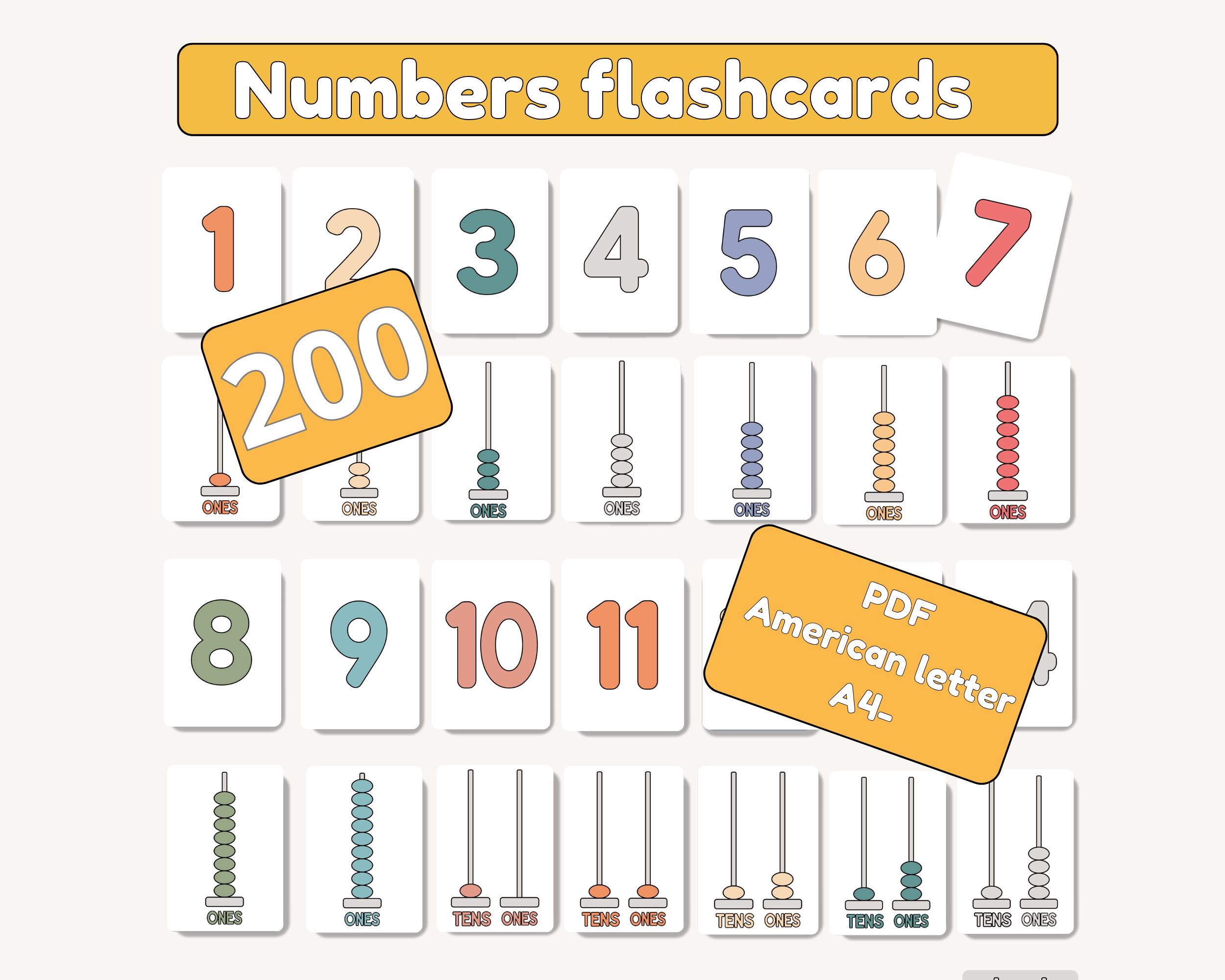 Montessori Bead Cards From 1 to 100, Preschool Math Activities ...