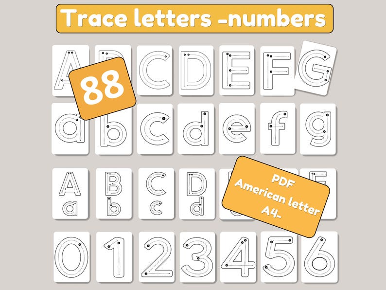 Complete Alphabet and Number Tracing Letters for Kids - 78 Printable ...