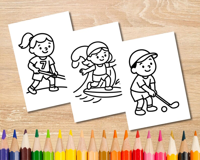 Sports Coloring Pages for Kids – Printable Activity Sheets (PDF) - Etsy ...
