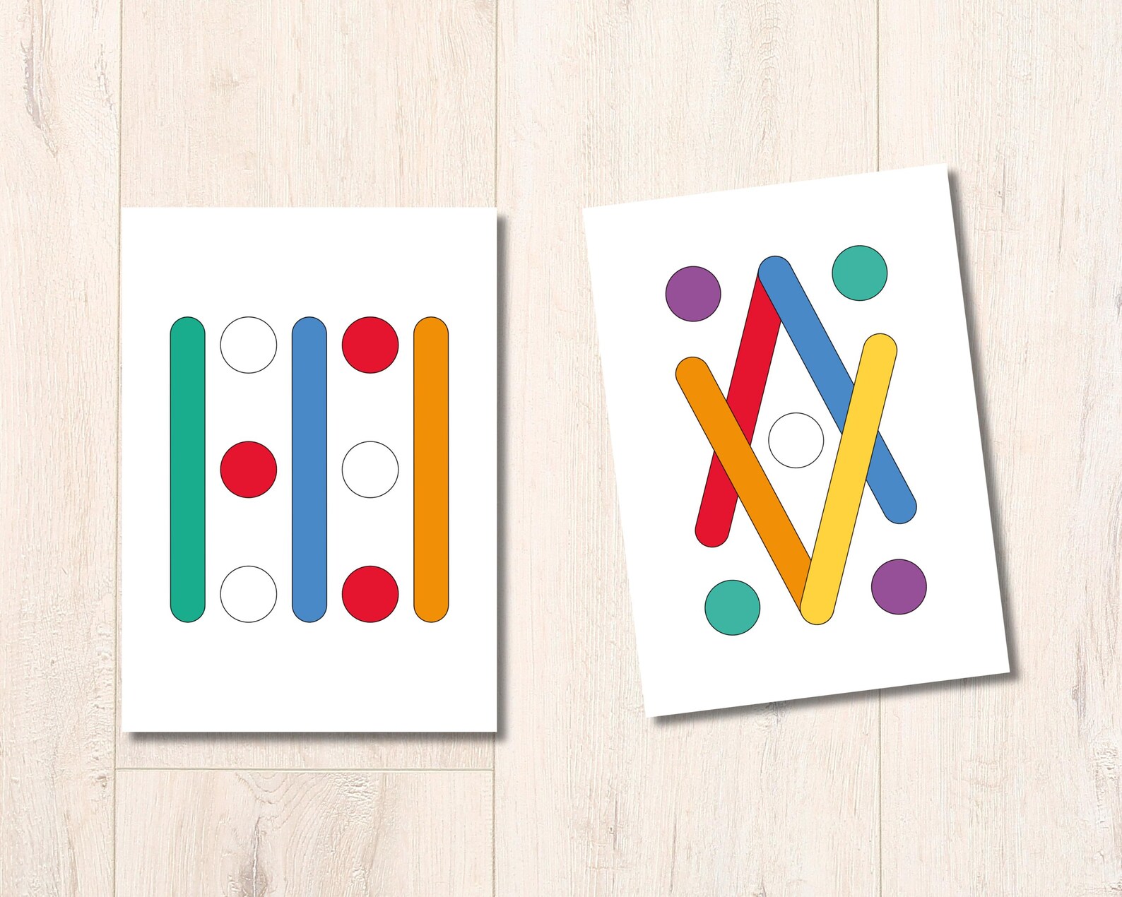 Color Stick and Pom Pom Pattern Cards, Sequencing Activity for ...