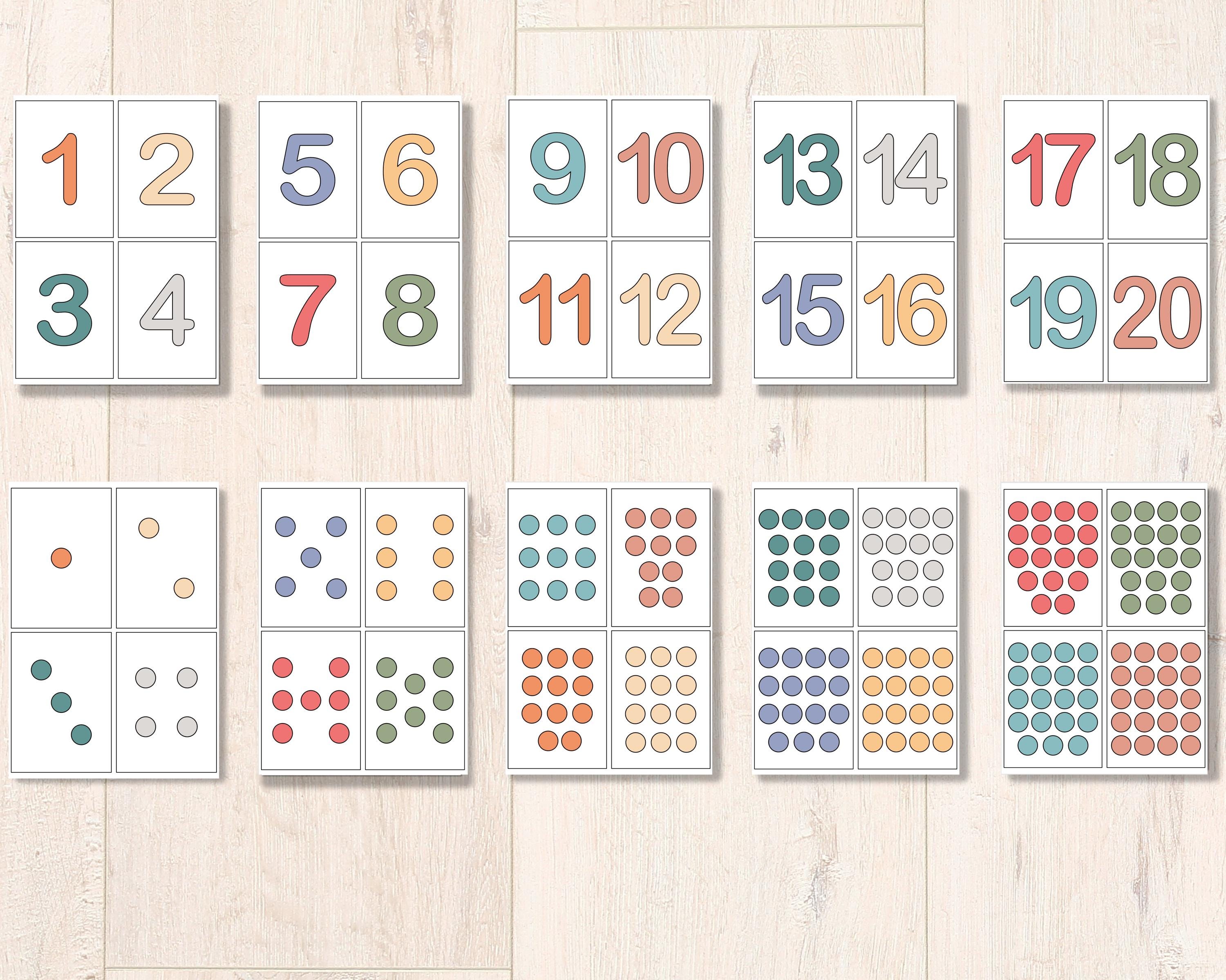 Number Flashcards for Preschool, Printable Numbers for Kindergarten ...