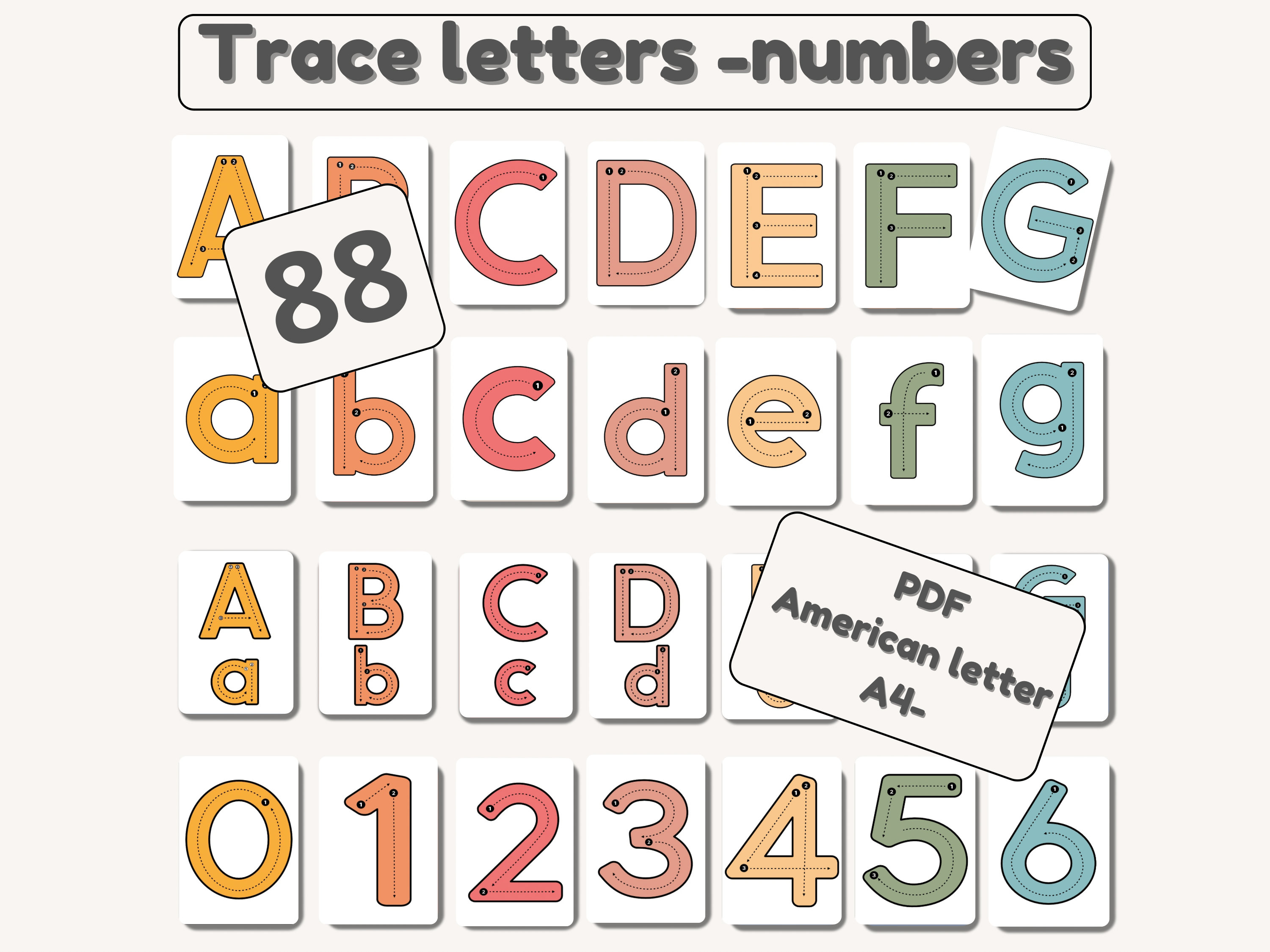 Complete Alphabet and Number Tracing Letters for Kids, Alphabet Tracing ...