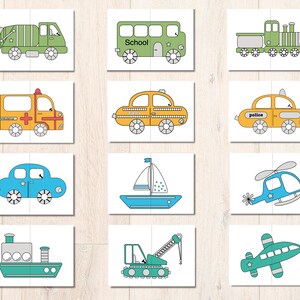 Transportation Matching Game for Kids, Two- Piece Puzzle,preschool and ...