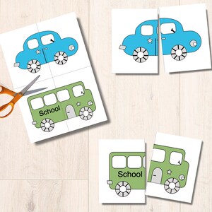 Transportation Matching Game for Kids, Two- Piece Puzzle,preschool and ...