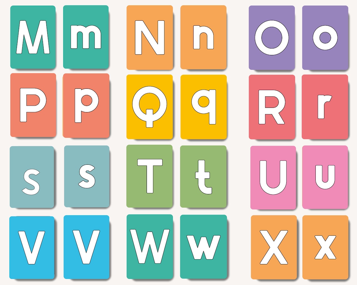 Printable Alphabet Flashcards for Kindergarten, Uppercase and Lowercase ...