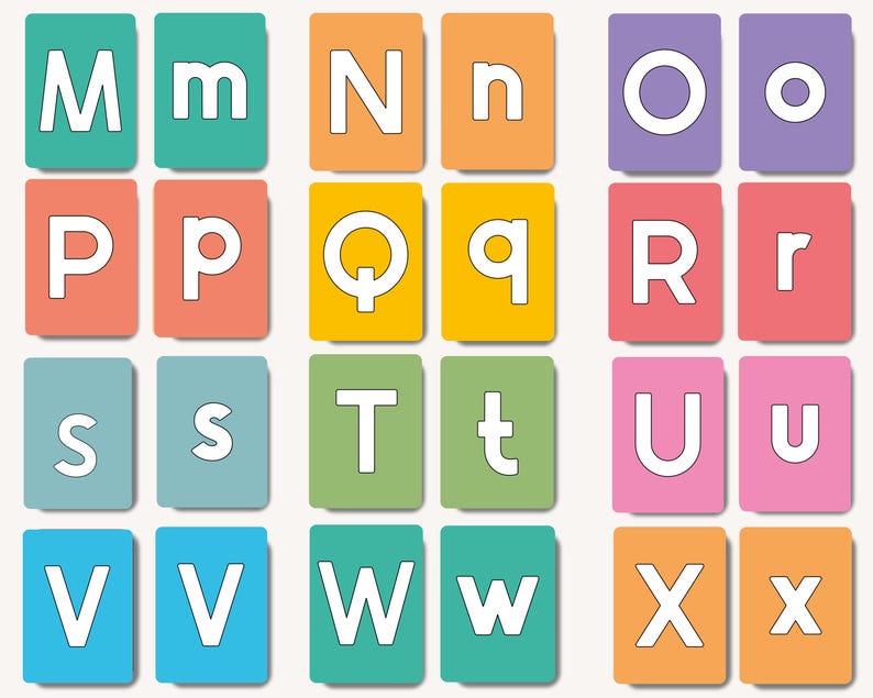 Printable Alphabet Flashcards for Kindergarten, Uppercase and Lowercase ...