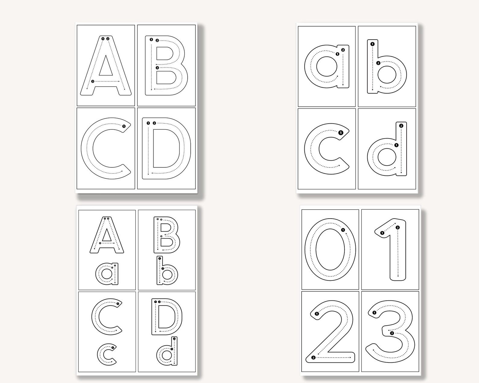 Complete Alphabet and Number Tracing Letters for Kids - 78 Printable ...