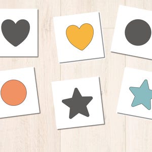 Printable Geometric Shape Shadow Matching Cards for Kids | 48 ...