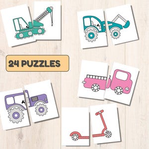 Transportation Matching Game for Kids, Two- Piece Puzzle,preschool and ...