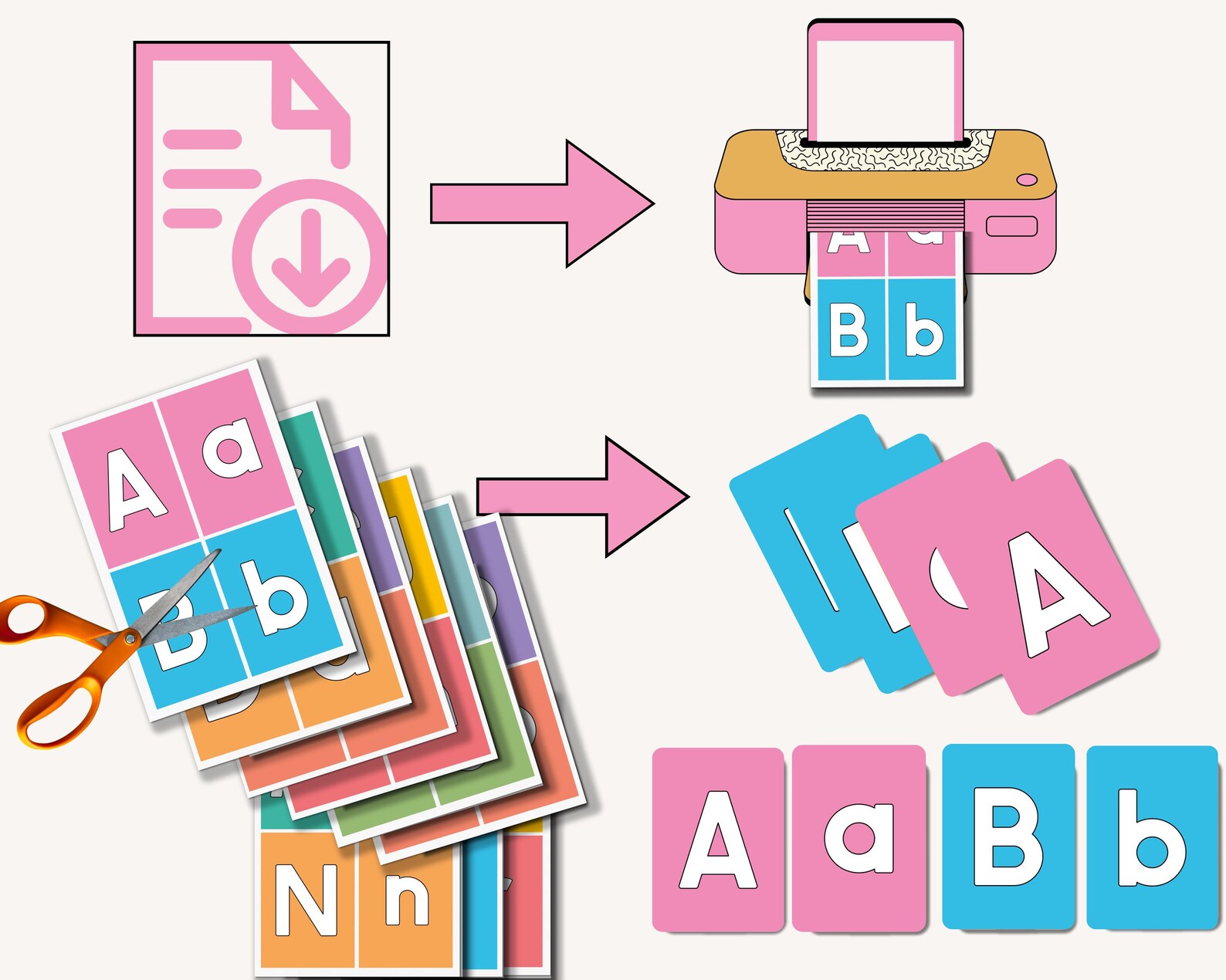 Printable Alphabet Flashcards for Kindergarten, Uppercase and Lowercase ...
