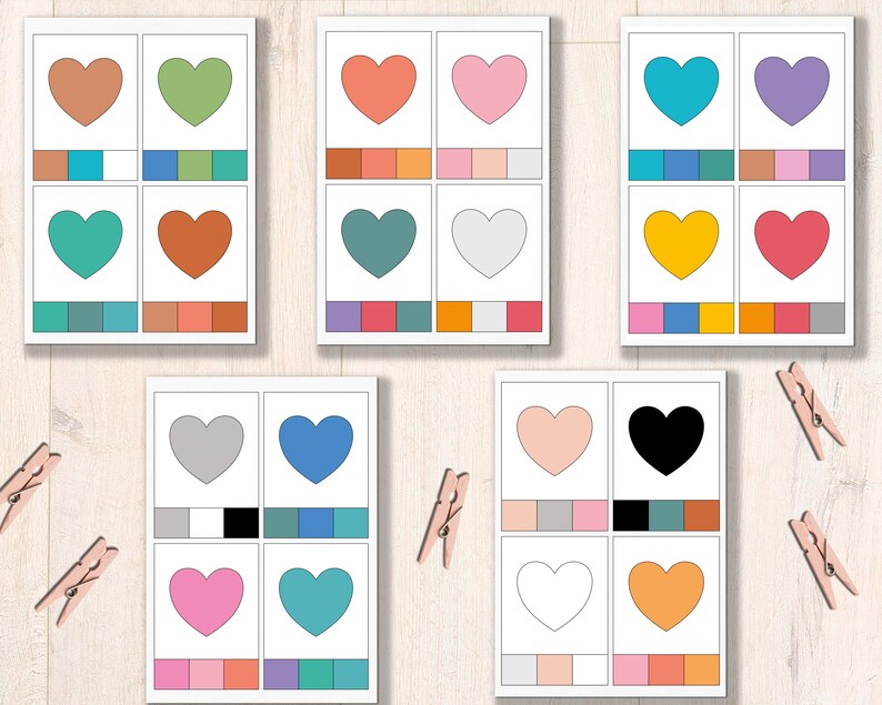 Printable Color Clip Cards, Educational Flashcards (digital Download ...