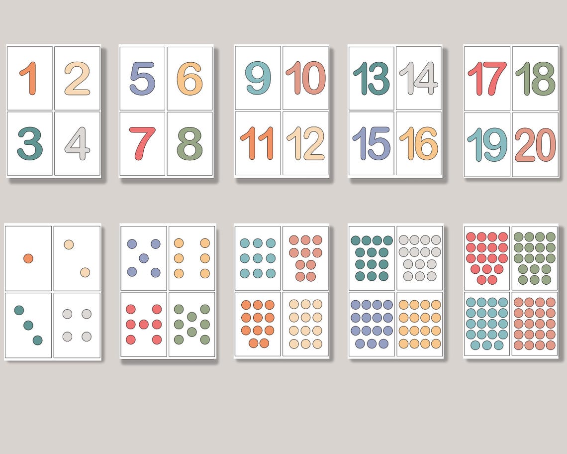 Number Flashcards for Preschool, Printable Numbers for Kindergarten ...
