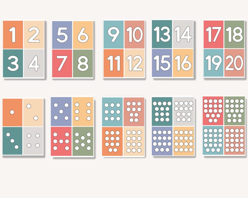 Number Flashcards for Preschool, Printable Numbers for Kindergarten ...