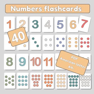 Number Flashcards for Preschool, Printable Numbers for Kindergarten ...