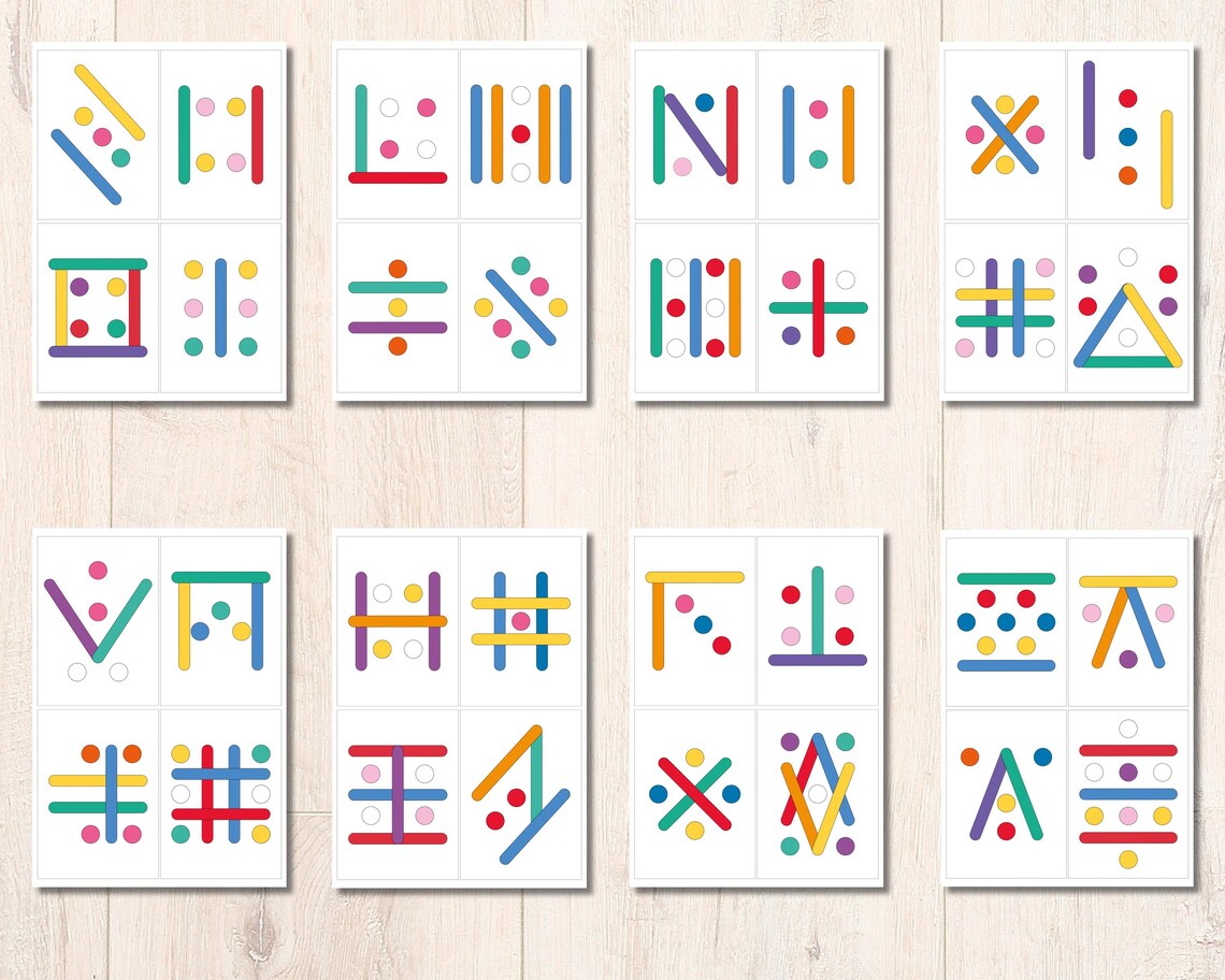 Color Stick and Pom Pom Pattern Cards, Sequencing Activity for ...