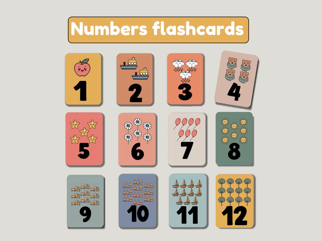 Tarjetas educativas números, tarjetas numéricas del 1 al 20, actividad ...