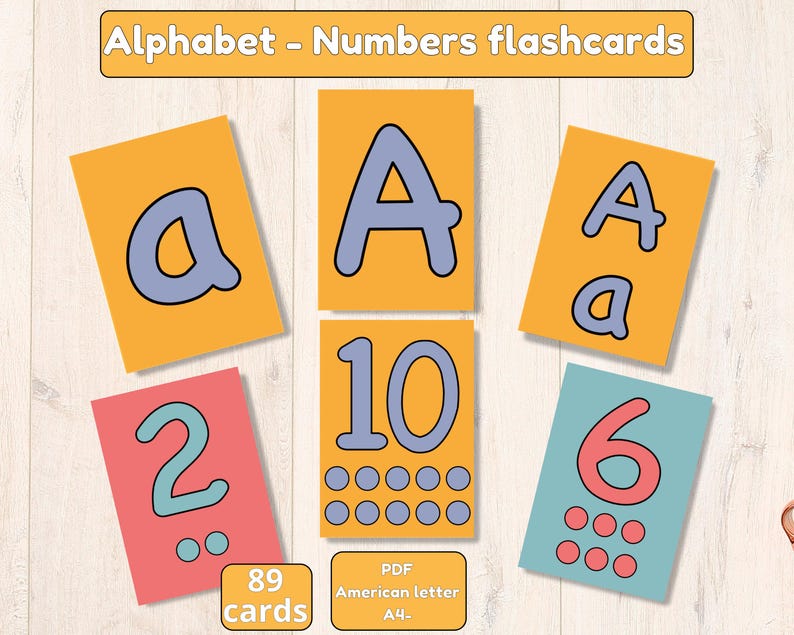 Alphabet Cards Printable for Preschool, Number Cards Printable ...