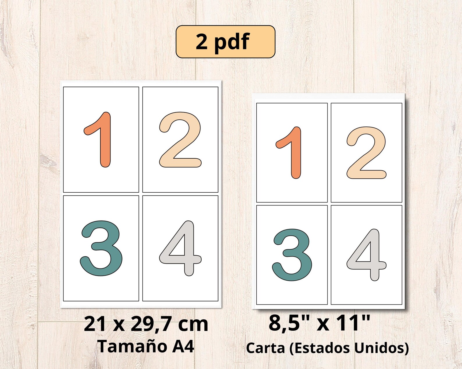 Number Flashcards for Preschool, Printable Numbers for Kindergarten ...