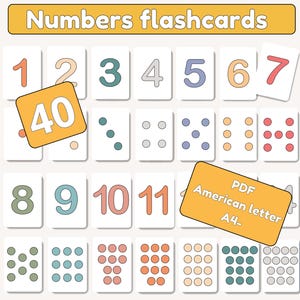 Number Flashcards for Preschool, Printable Numbers for Kindergarten ...