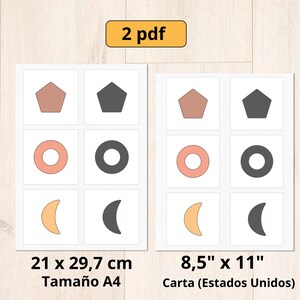 Printable Geometric Shape Shadow Matching Cards for Kids | 48 ...