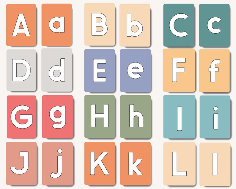 Printable Alphabet Flashcards for Kindergarten, Uppercase and Lowercase ...
