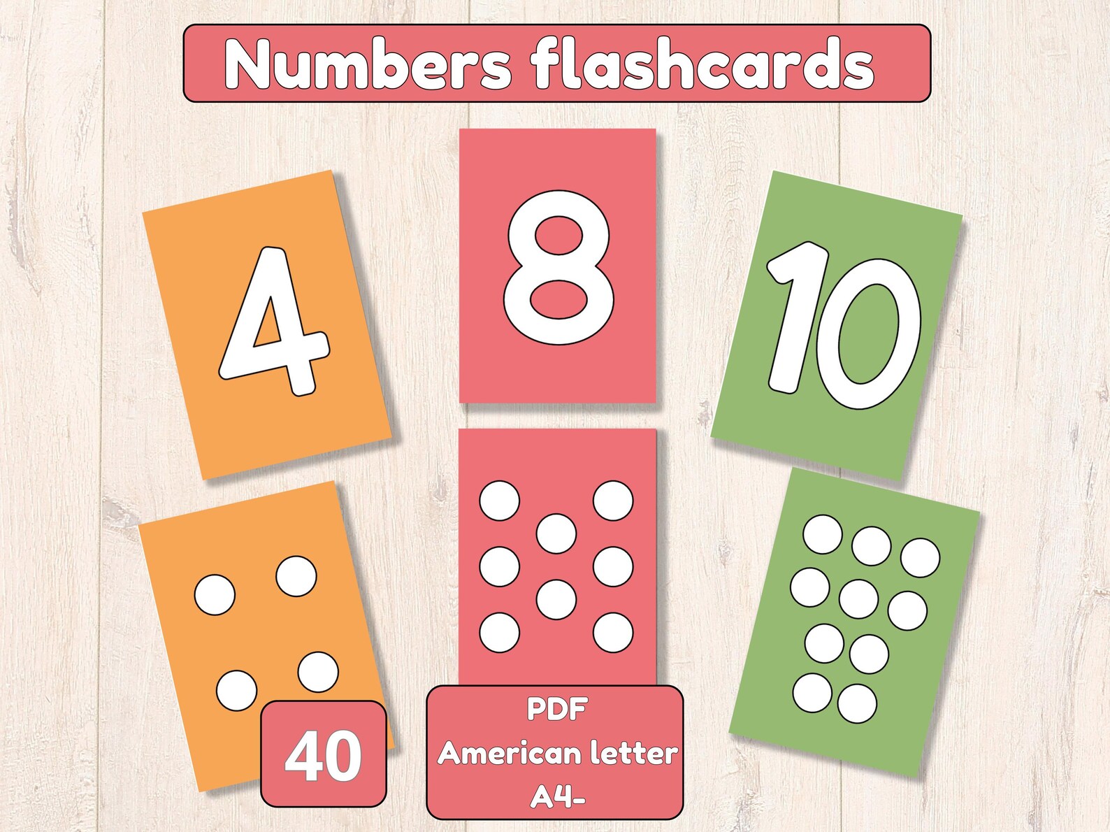Number Flashcards for Preschool, Printable Numbers for Kindergarten ...
