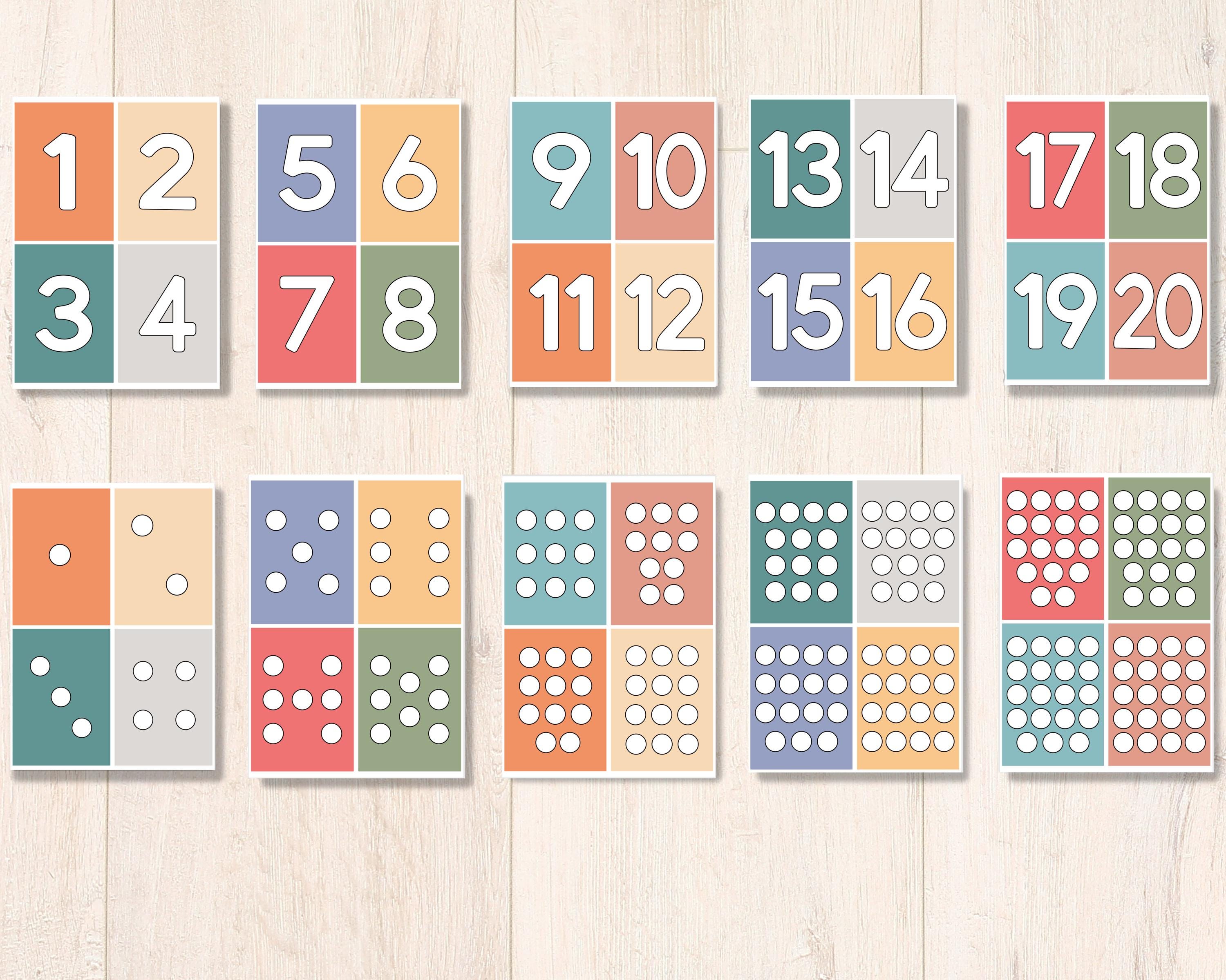 Number Flashcards for Preschool, Printable Numbers for Kindergarten ...