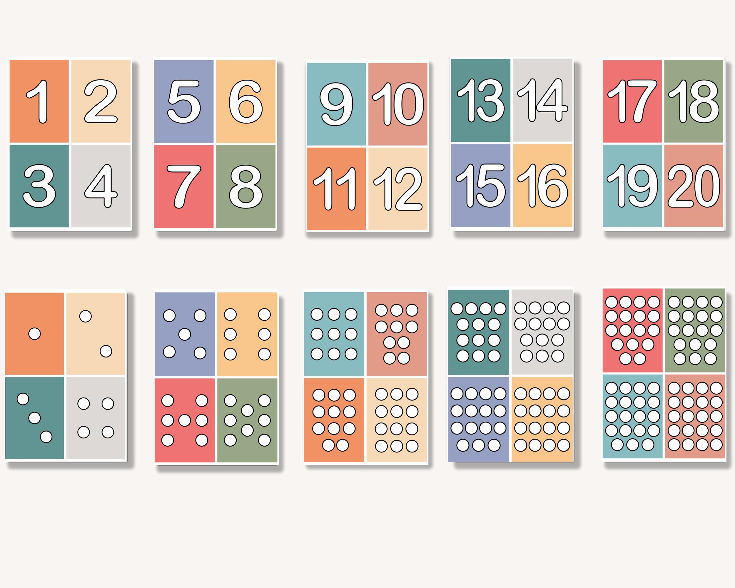 Number Flashcards for Preschool, Printable Numbers for Kindergarten ...