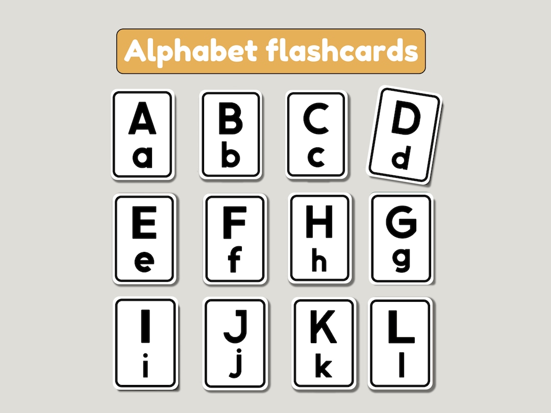 ABC Flashcards, Children Alphabet, Preschool Flashcards, Printable ...